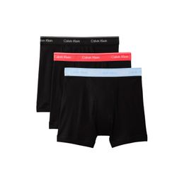 Boxer "BOXER BRIEF 3PK", Damen, Gr. L (52), schwarz bodies w, schwarz, punch pink, br, Jersey, Obermaterial: 100% Baumwolle, Calvin Klein Underwear, k&ouml;rpernah, Unterhosen, mit Logo-Elastikbund (3 St&uuml;ck)