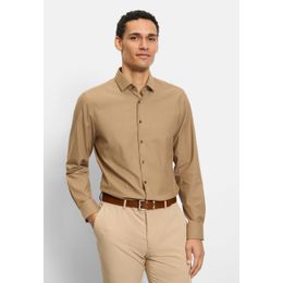 OLYMP Herren Businesshemd "OLYMP Level Five 24/Seven, body fit, Modern Kent"braun, Gr. 42, 64% Baumwolle, 27% Polyester, 9% Elasthan, Hemden
