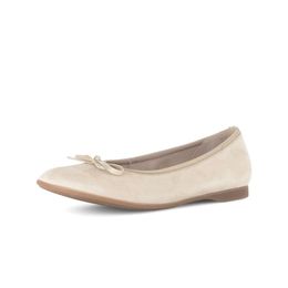 Ballerina Gabor "Eleganter Ballerina Materialmix Leder", Damen, Gr. 35,5, beige, Schuhe Ballerina