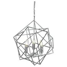 Searchlight H&auml;ngeleuchte "H&auml;ngeleuchte Cube, 3-flammig", silber (chrom), 3, H: 54cm, 1 Stk., Leuchten, Minimalistisches Ambiente, H&auml;ngeleuchte