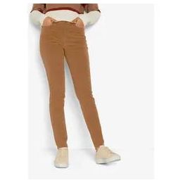 Cordhose bonprix "Stretch-Cordhose, Skinny", Damen, Gr. 40, N-Gr, braun (cognac braun), Cord, Obermaterial: 98% Baumwolle, 2% Elasthan, unifarben, skinny fit lang, Hosen Cordhose, aus Baumwolle und Elasthan, schmale Passform, Skinny Fit