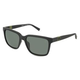 Timberland TB9322-H | Unisex-Sonnenbrille | Fassung: Vollrand, Quadratisch, Acetat Spritzguss, Schwarz Matt | Glasfarbe: Gr&uuml;n