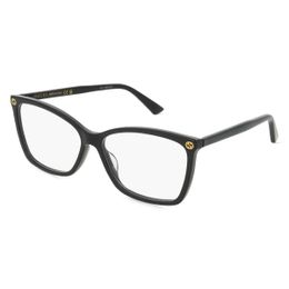 Gucci GG0025O Brille Unisex | Fassung: Vollrand, Cat Eye, Schwarz Transparent