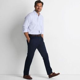 LANDS' END B&uuml;gelleichte Chino, Straight Fit, Herren,  Blau, Baumwolle, by Lands' End