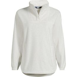 LANDS' END Luxe Fleece-Pullover, Damen,  Grau, Polyester, by Lands' End