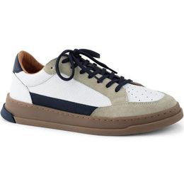 LANDS' END Leder-Sneaker mit Gummisohle, Herren,  Wei&szlig;, Leder, by Lands' End