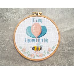 Kreuzstichbild - Bee & Balloons