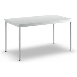 eurokraft basic Meisterschreibtisch, lichtgrau, Grundmodell, BxT 1400 x 800 mm