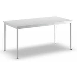 eurokraft basic Meisterschreibtisch, lichtgrau, Grundmodell, BxT 1600 x 800 mm