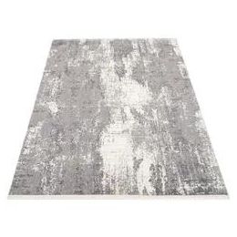 Teppich OCI DIE TEPPICHMARKE "TOP LARISSA", grau, B:133cm H:7mm L:190cm, Polypropylen (PP), Teppiche, Teppich, 3-D Hoch Tief Optik, mit Fransen, Wohnzimmer