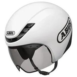 Fahrradhelm Abus "GAMECHANGER TT 1.1" Gr. L, wei&szlig; (wei&szlig; (shiny wei&szlig;)), Helme, L Kopfumfang: 59cm - 61cm