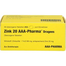 Zink 20 AAA-Pharma Dragees 50 St