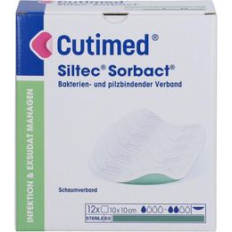 BSN Cutimed Siltec Sorbact PU-Verb.10x10cm o.Haftrand 12 St