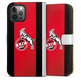 DeinDesign iPhone 12 Pro Max Handy Klapph&uuml;lle Handyh&uuml;lle aus Kunst Leder wei&szlig; Flip Case Official Licensed Product Billy Goat Hennes 1. Fc K&ouml;ln Sideflip mit 