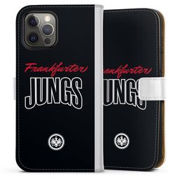 DeinDesign iPhone 12 Pro Max Handy Klapph&uuml;lle Handyh&uuml;lle aus Kunst Leder wei&szlig; Flip Case Eintracht Frankfurt Sge Official Licensed Product Sideflip mit Lasche