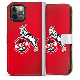 DeinDesign iPhone 12 Pro Max Handy Klapph&uuml;lle Handyh&uuml;lle aus Kunst Leder wei&szlig; Flip Case 1. Fc K&ouml;ln Effzeh Official Licensed Product Sideflip mit Lasche