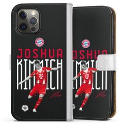DeinDesign iPhone 12 Pro Max Handy Klapph&uuml;lle Handyh&uuml;lle aus Kunst Leder wei&szlig; Flip Case Fc Bayern M&uuml;nchen Official Licensed Product Kimmich Sideflip mit Lasche