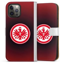 DeinDesign iPhone 12 Pro Max Handy Klapph&uuml;lle Handyh&uuml;lle aus Kunst Leder wei&szlig; Flip Case Coat Of Arms Eintracht Frankfurt Official Licensed Product Sideflip mit 