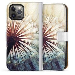 DeinDesign iPhone 12 Pro Max Handy Klapph&uuml;lle Handyh&uuml;lle aus Kunst Leder wei&szlig; Flip Case Photography Dandelion Flowers Sideflip mit Lasche