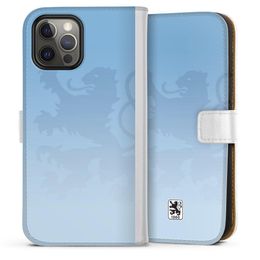 DeinDesign iPhone 12 Pro Max Handy Klapph&uuml;lle Handyh&uuml;lle aus Kunst Leder wei&szlig; Flip Case Official Licensed Product Logo Tsv 1860 M&uuml;nchen Sideflip mit Lasche