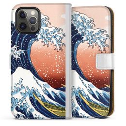 DeinDesign iPhone 12 Pro Max Handy Klapph&uuml;lle Handyh&uuml;lle aus Kunst Leder wei&szlig; Flip Case Die Gro&szlig;e Welle Vor Kanagawa Japan Art Sideflip mit Lasche
