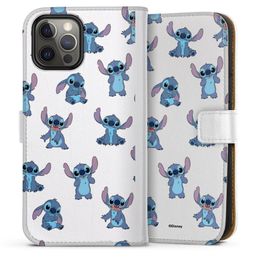 DeinDesign iPhone 12 Pro Max Handy Klapph&uuml;lle Handyh&uuml;lle aus Kunst Leder wei&szlig; Flip Case Lilo & Stitch Disney Official Licensed Product Sideflip mit Lasche