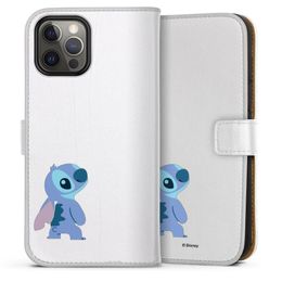 DeinDesign iPhone 12 Pro Max Handy Klapph&uuml;lle Handyh&uuml;lle aus Kunst Leder wei&szlig; Flip Case Disney Lilo & Stitch Merchandise Sideflip mit Lasche