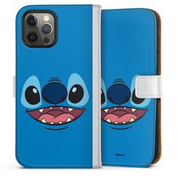 DeinDesign iPhone 12 Pro Max Handy Klapph&uuml;lle Handyh&uuml;lle aus Kunst Leder wei&szlig; Flip Case Official Licensed Product Disney Lilo & Stitch Sideflip mit Lasche