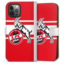 DeinDesign iPhone 12 Pro Max Handy Klapph&uuml;lle Handyh&uuml;lle aus Kunst Leder wei&szlig; Flip Case Official Licensed Product Coat Of Arms 1. Fc K&ouml;ln Sideflip mit Lasche