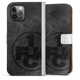 DeinDesign iPhone 12 Pro Max Handy Klapph&uuml;lle Handyh&uuml;lle aus Kunst Leder wei&szlig; Flip Case Concrete 1. Fc Kaiserslautern 1. Fck Sideflip mit Lasche