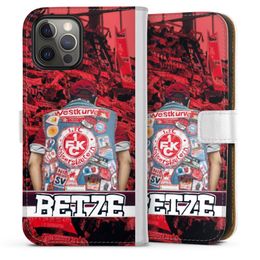 DeinDesign iPhone 12 Pro Max Handy Klapph&uuml;lle Handyh&uuml;lle aus Kunst Leder wei&szlig; Flip Case Official Licensed Product 1. Fc Kaiserslautern 1. Fck Sideflip mit Lasche