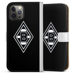 DeinDesign iPhone 12 Pro Max Handy Klapph&uuml;lle Handyh&uuml;lle aus Kunst Leder wei&szlig; Flip Case Borussia M&ouml;nchengladbach Gladbach Coat Of Arms Sideflip mit Lasche