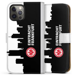 DeinDesign iPhone 12 Pro Max Handy Klapph&uuml;lle Handyh&uuml;lle aus Kunst Leder wei&szlig; Flip Case Eintracht Frankfurt Sge Official Licensed Product Sideflip mit Lasche
