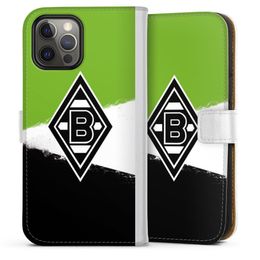 DeinDesign iPhone 12 Pro Max Handy Klapph&uuml;lle Handyh&uuml;lle aus Kunst Leder wei&szlig; Flip Case Official Licensed Product Bmg Borussia M&ouml;nchengladbach Sideflip mit 