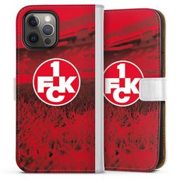DeinDesign iPhone 12 Pro Max Handy Klapph&uuml;lle Handyh&uuml;lle aus Kunst Leder wei&szlig; Flip Case 1. Fck 1. Fc Kaiserslautern Official Licensed Product Sideflip mit Lasche