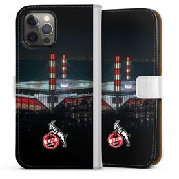 DeinDesign iPhone 12 Pro Max Handy Klapph&uuml;lle Handyh&uuml;lle aus Kunst Leder wei&szlig; Flip Case Stadium 1. Fc K&ouml;ln Official Licensed Product Sideflip mit Lasche