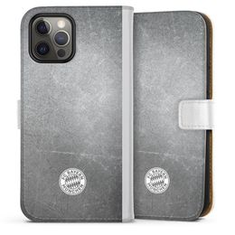 DeinDesign iPhone 12 Pro Max Handy Klapph&uuml;lle Handyh&uuml;lle aus Kunst Leder wei&szlig; Flip Case Concrete Fcb Fc Bayern M&uuml;nchen Sideflip mit Lasche