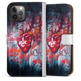 DeinDesign iPhone 12 Pro Max Handy Klapph&uuml;lle Handyh&uuml;lle aus Kunst Leder wei&szlig; Flip Case 1. Fc Kaiserslautern Heart 1. Fck Sideflip mit Lasche