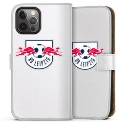 DeinDesign iPhone 12 Pro Max Handy Klapph&uuml;lle Handyh&uuml;lle aus Kunst Leder wei&szlig; Flip Case Official Licensed Product Transparent Rb Leipzig Sideflip mit Lasche