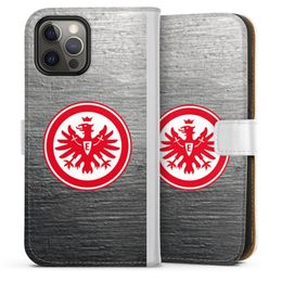 DeinDesign iPhone 12 Pro Max Handy Klapph&uuml;lle Handyh&uuml;lle aus Kunst Leder wei&szlig; Flip Case Eintracht Frankfurt Sge Logo Sideflip mit Lasche
