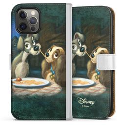 DeinDesign iPhone 12 Pro Max Handy Klapph&uuml;lle Handyh&uuml;lle aus Kunst Leder wei&szlig; Flip Case Lady And The Tramp Disney Official Licensed Product Sideflip mit Lasche