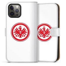 DeinDesign iPhone 12 Pro Max Handy Klapph&uuml;lle Handyh&uuml;lle aus Kunst Leder wei&szlig; Flip Case Official Licensed Product Sge Eintracht Frankfurt Sideflip mit Lasche