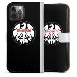DeinDesign iPhone 12 Pro Max Handy Klapph&uuml;lle Handyh&uuml;lle aus Kunst Leder wei&szlig; Flip Case Eintracht Frankfurt Sge Official Licensed Product Sideflip mit Lasche