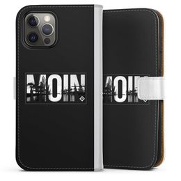 DeinDesign iPhone 12 Pro Max Handy Klapph&uuml;lle Handyh&uuml;lle aus Kunst Leder wei&szlig; Flip Case Hamburger Sv Hsv Official Licensed Product Sideflip mit Lasche