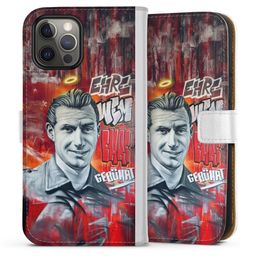 DeinDesign iPhone 12 Pro Max Handy Klapph&uuml;lle Handyh&uuml;lle aus Kunst Leder wei&szlig; Flip Case 1. Fck 1. Fc Kaiserslautern Fritz Walter Sideflip mit Lasche