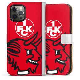 DeinDesign iPhone 12 Pro Max Handy Klapph&uuml;lle Handyh&uuml;lle aus Kunst Leder wei&szlig; Flip Case 1. Fck Devil 1. Fc Kaiserslautern Sideflip mit Lasche