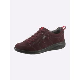 Schn&uuml;rschuh Jomos, Damen, Gr. 40, rot (bordeaux), Veloursleder, Schuhe Schn&uuml;rschuh