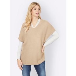 Pullunder Heine "Pullunder", Damen, Gr. 44, beige (elfenbein), 100% Polyacryl, unifarben, Pullover Pullunder