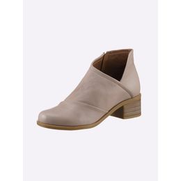 Stiefelette Heine, Damen, Gr. 38, grau (taupe), Glattleder, Leder, Rindsleder, Schuhe Stiefelette