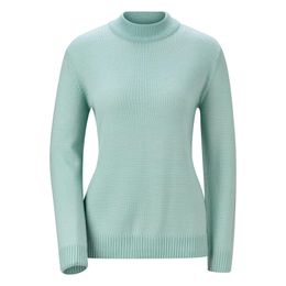 Stehkragenpullover CLASSIC "Pullover", Damen, Gr. 54, gr&uuml;n (mint), 100% Schurwolle, unifarben, Pullover Stehkragenpullover